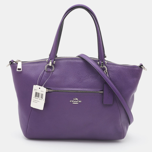 Coach | Bags | Coach Purple Pebbled Leather Prairie Satchel | Poshmark